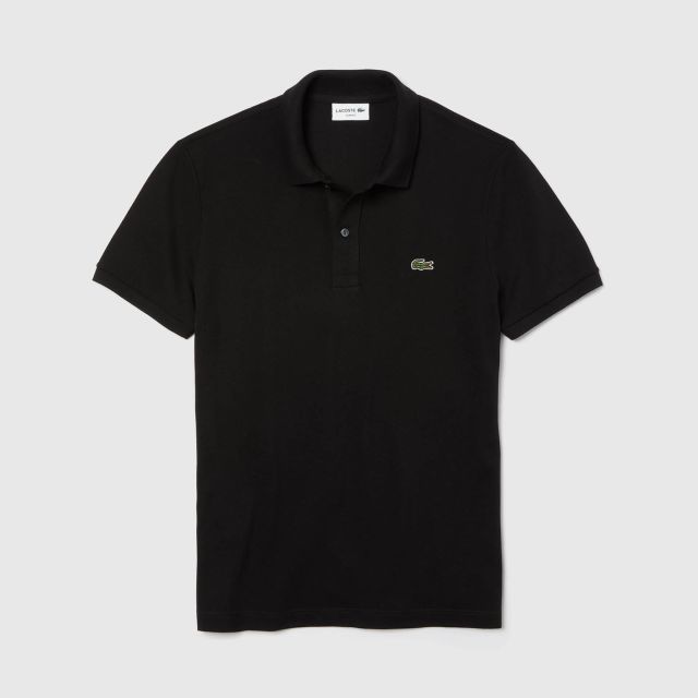 Lacoste Mens Paris Polo Shirt Regular Fit Stretch Cotton Piqué Black
