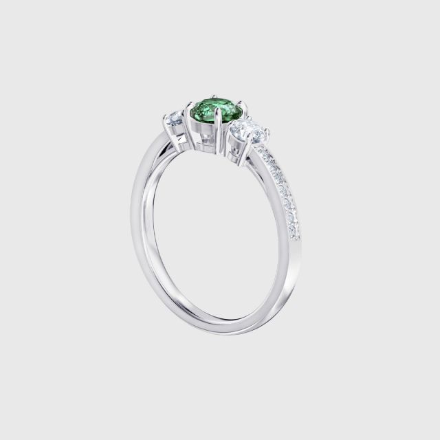 Swarovski Attract Trilogy Round Ring Green Rhodium Plating Size 50 Home Delivery