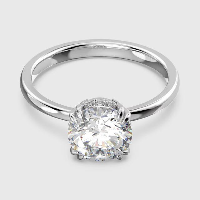 SWAROVSKI Constella Cocktail Ring Princess cut, White, Rhodium plated - 55 SWAROVSKI Constella Cocktail Ring Princess cut, White, Rhodium plated - 55